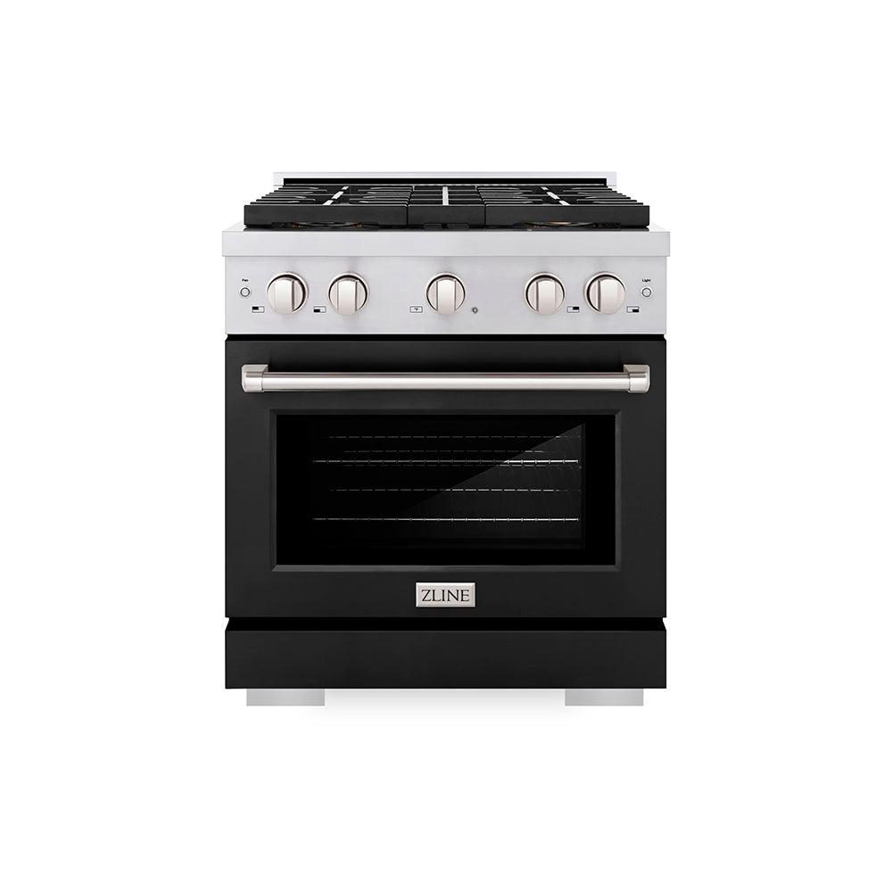ZLINE 30" Paramount Dual Fuel Range with DuoPro™ Cooktop and Black Door (PSDR-BLM-30) | ZLINE ...