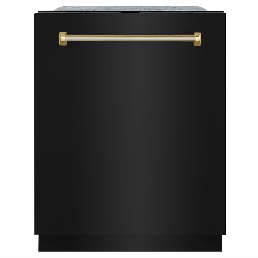 Autograph Edition 24" Monument Dishwasher in Black Stainless/Gold Helix ...