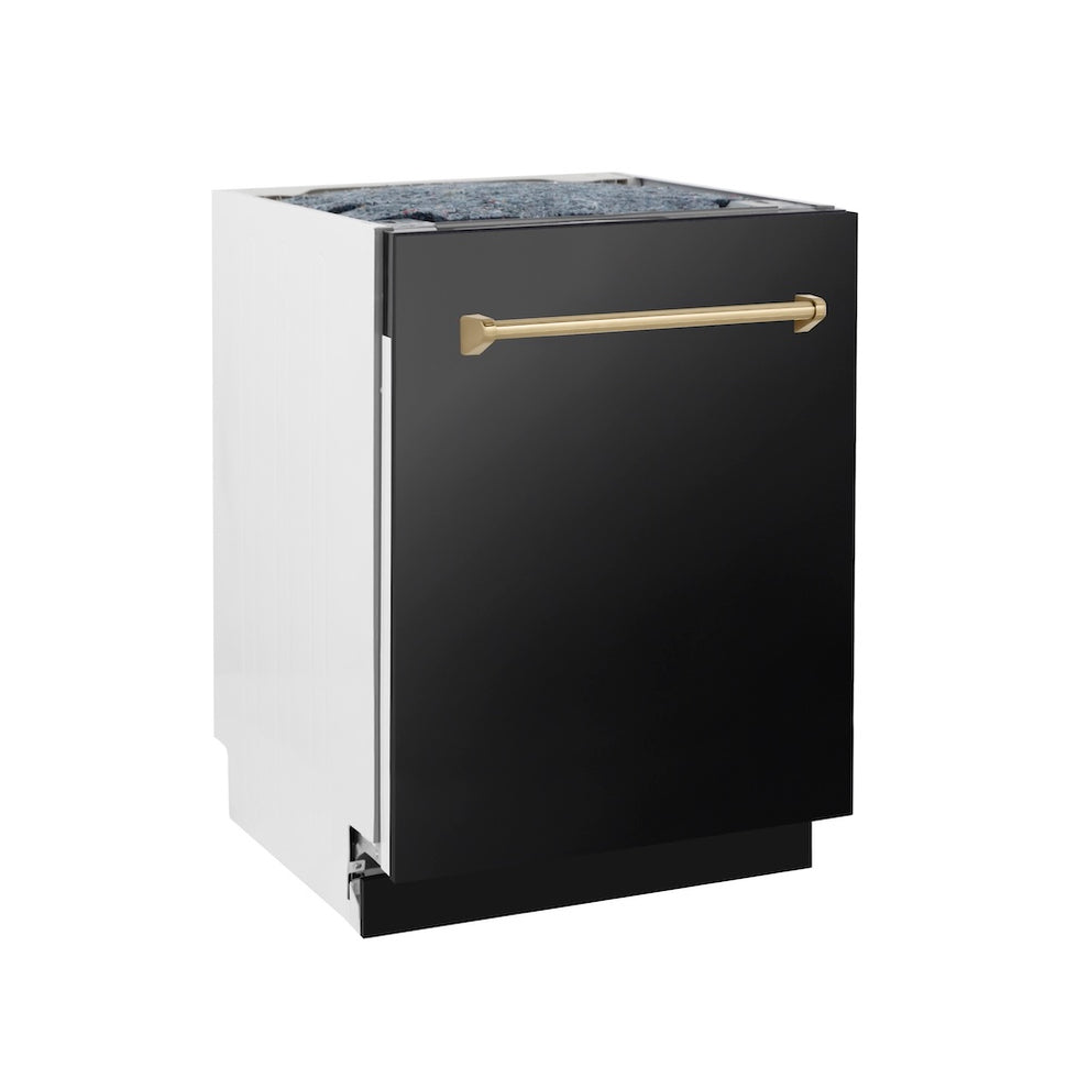 Autograph Edition 24" Black Stainless Dishwasher with Bronze Handle ...