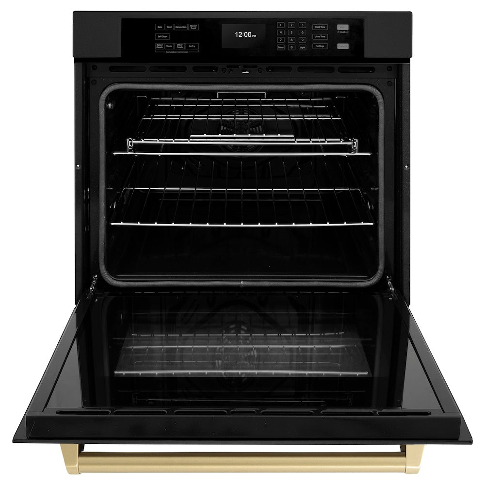 Autograph Edition 30" Wall Oven in Black Stainless with Bronze Handle ...