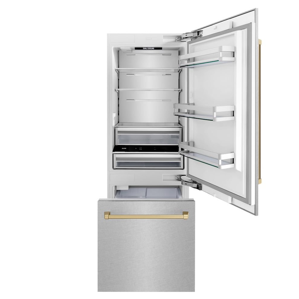 Autograph Edition 30" Built-In Refrigerator in Satin Stainless/Bronze ...