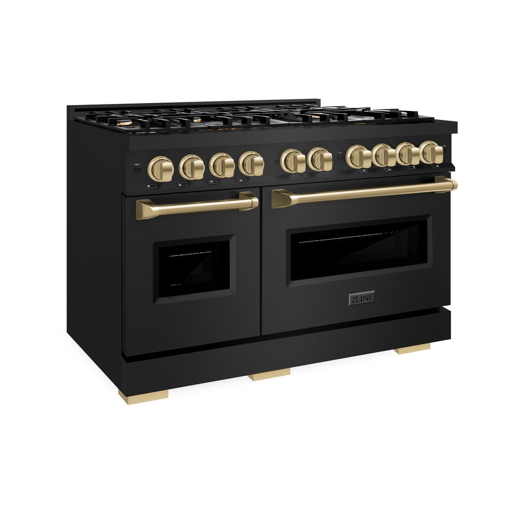 Autograph Edition 48" Classic Gas Range in Black Stainless/Bronze ...