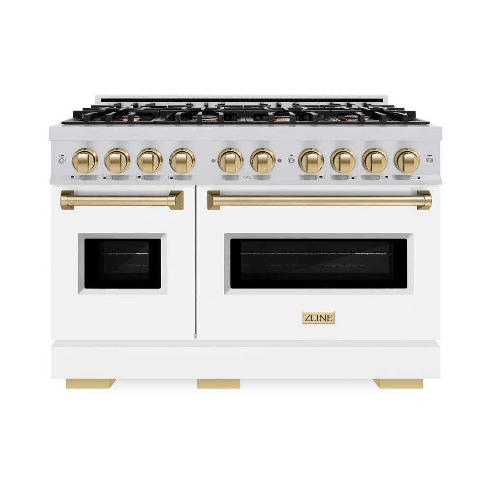 Autograph Edition 48" Classic Dual Fuel Range with White Doors/Bronze ...