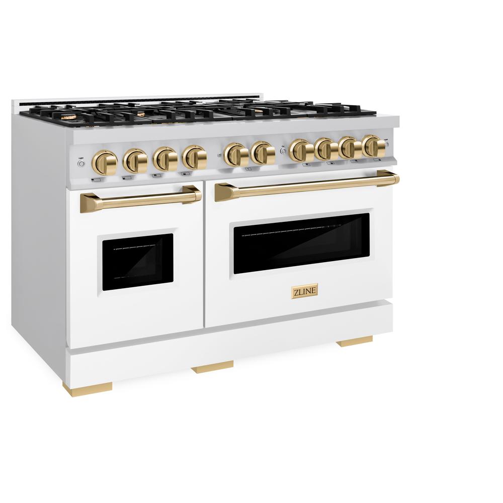 Autograph Edition 48" Classic Dual Fuel Range with White Doors/Gold ...