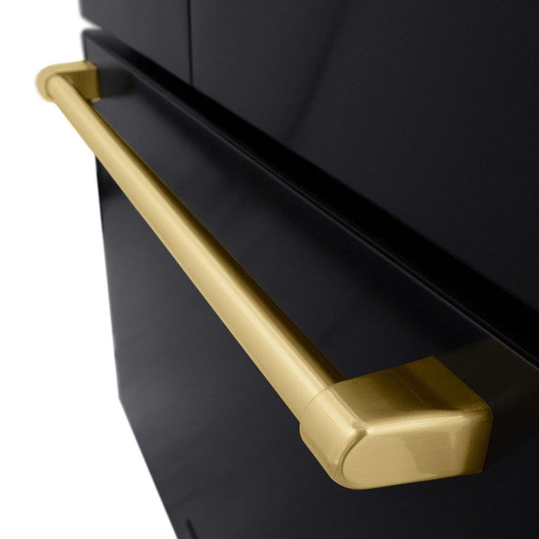 Autograph Edition 36" Standard-Depth Black Stainless Fridge with Bronze ...