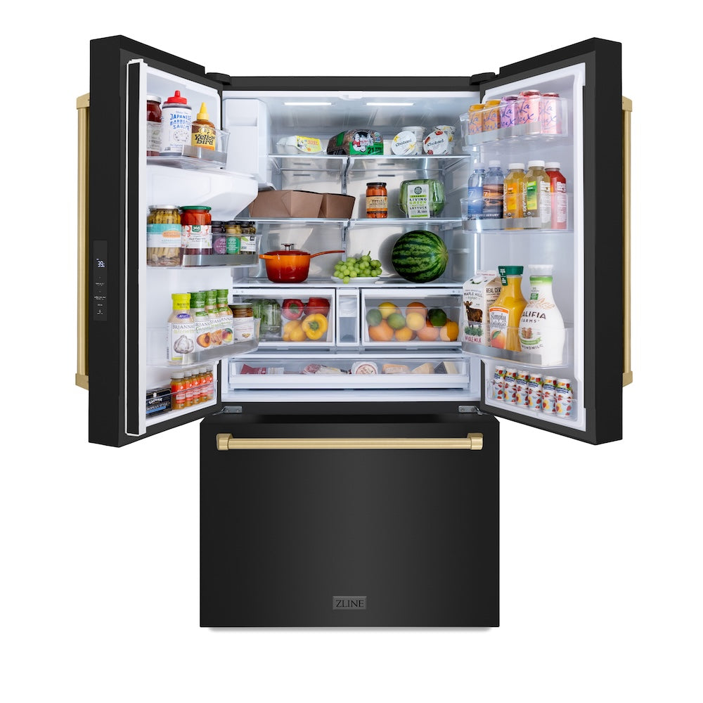 Autograph Edition 36" Standard-Depth Refrigerator in Black Stainless ...