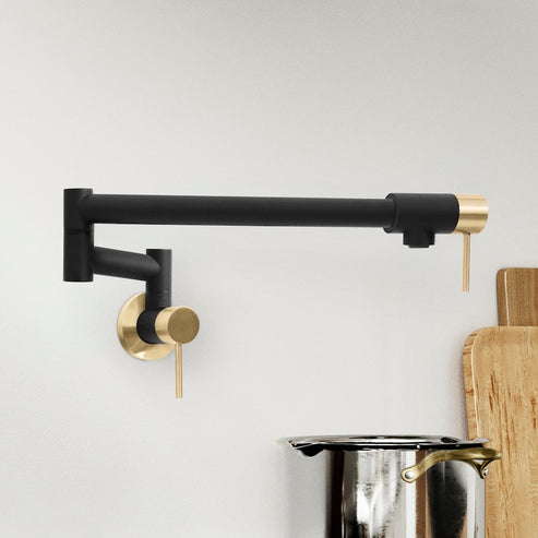Autograph Edition Gemini Pot Filler in Matte Black/Champagne Bronze ...