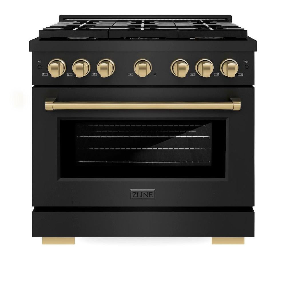 Autograph Edition 36" Paramount Gas Range in Black Stainless/Bronze ...