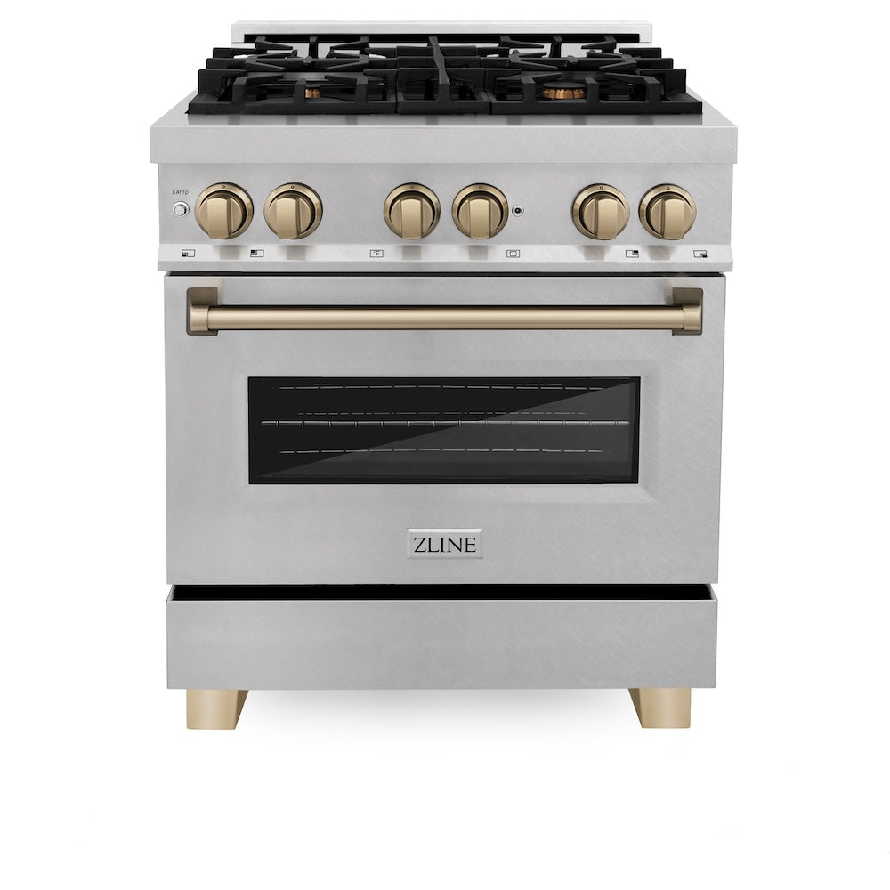Autograph Edition 30" Legacy Dual Fuel Range in Satin Stainless/Bronze ...