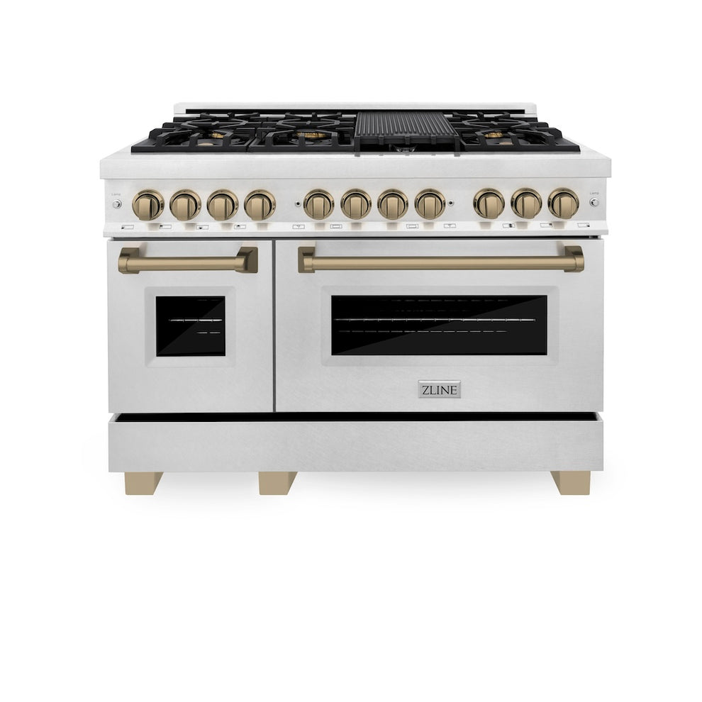 Autograph Edition 48" Legacy Dual Fuel Range in Satin Stainless/Bronze ...