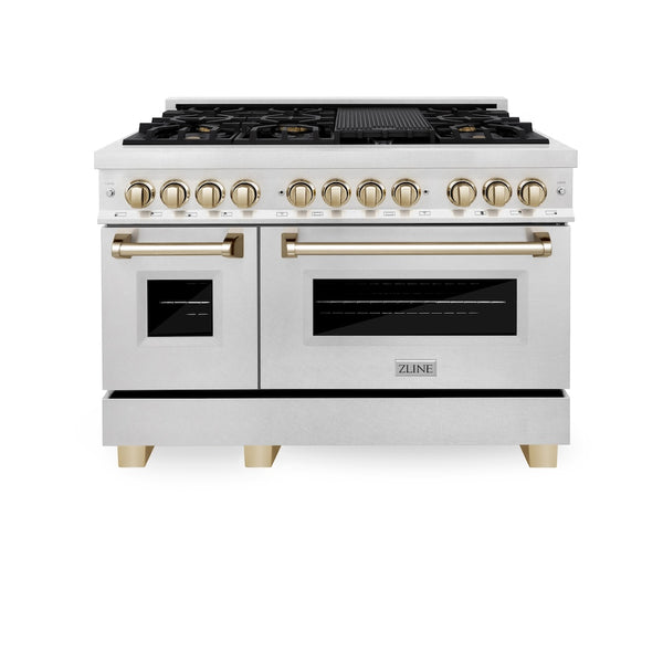 Autograph Edition 48" Legacy Dual Fuel Range in Satin Stainless/Gold ...