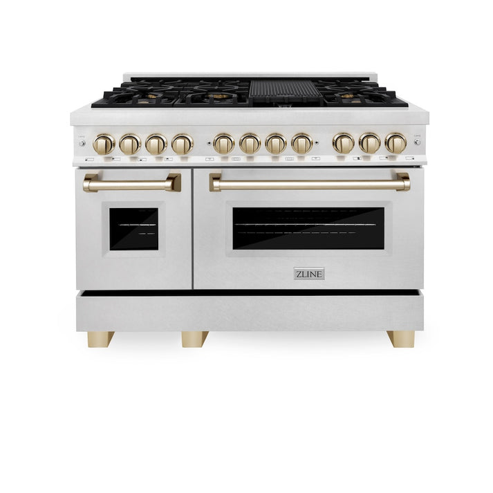 Autograph Edition 48" Legacy Dual Fuel Range in Satin Stainless/Gold ...