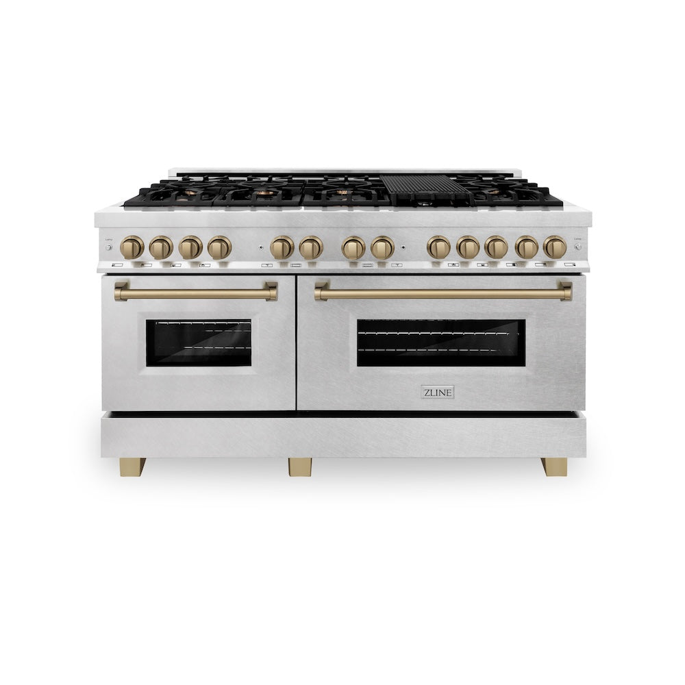 Autograph Edition 60" Legacy Dual Fuel Range in Satin Stainless/Bronze ...