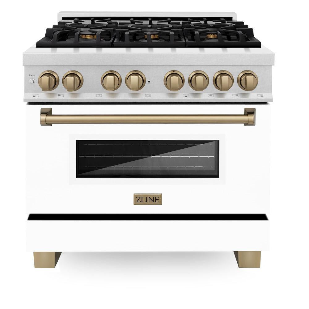 Autograph Edition 36" Legacy Dual Fuel Range in Satin Stainless/White ...