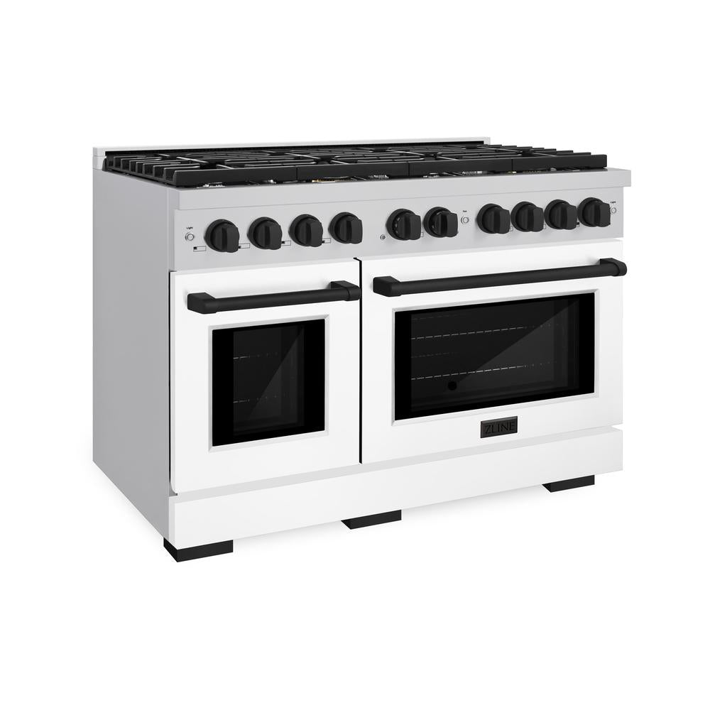 Autograph Edition 48" Dual Fuel Range in White Matte/Black Accents ...