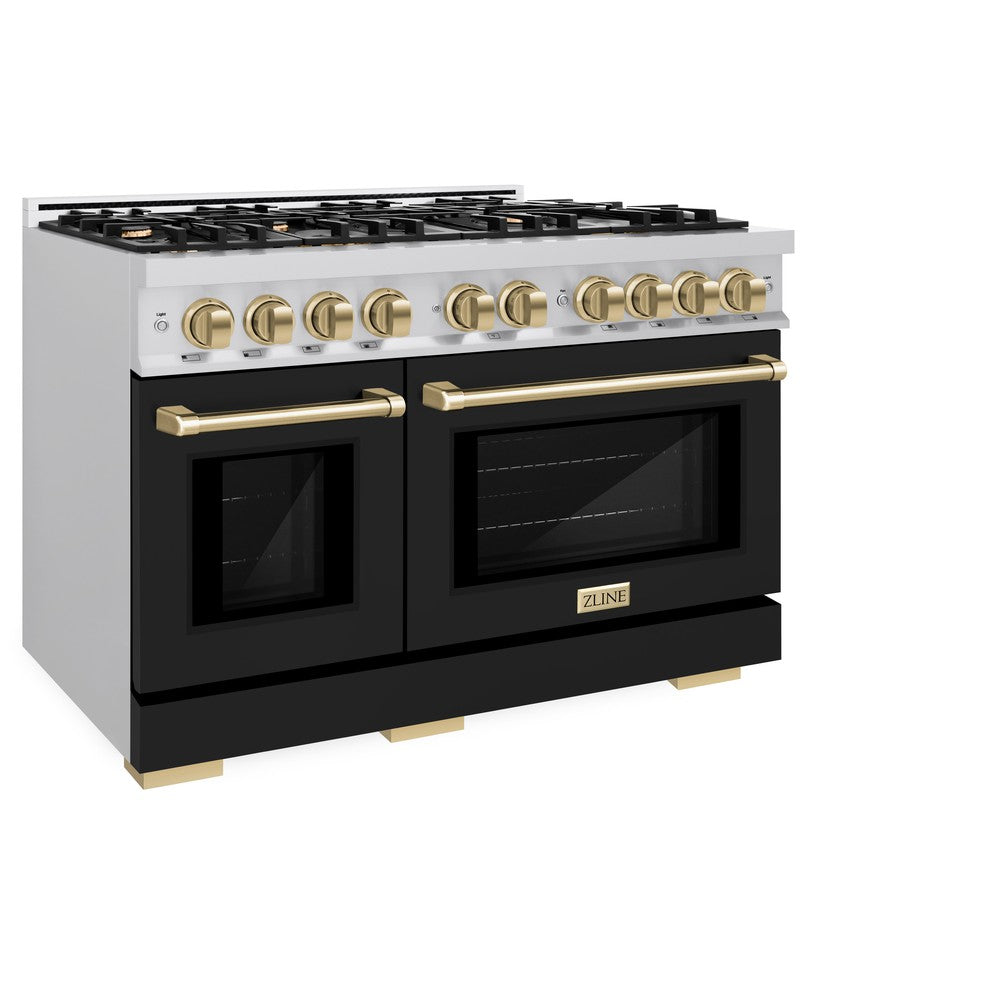 Autograph Edition 48" Select Gas Range with Black Doors/Bronze Accents ...
