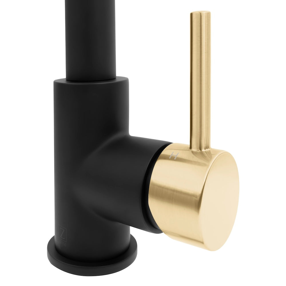 Autograph Edition Sierra Kitchen Faucet in Matte Black/Champagne Bronze ...