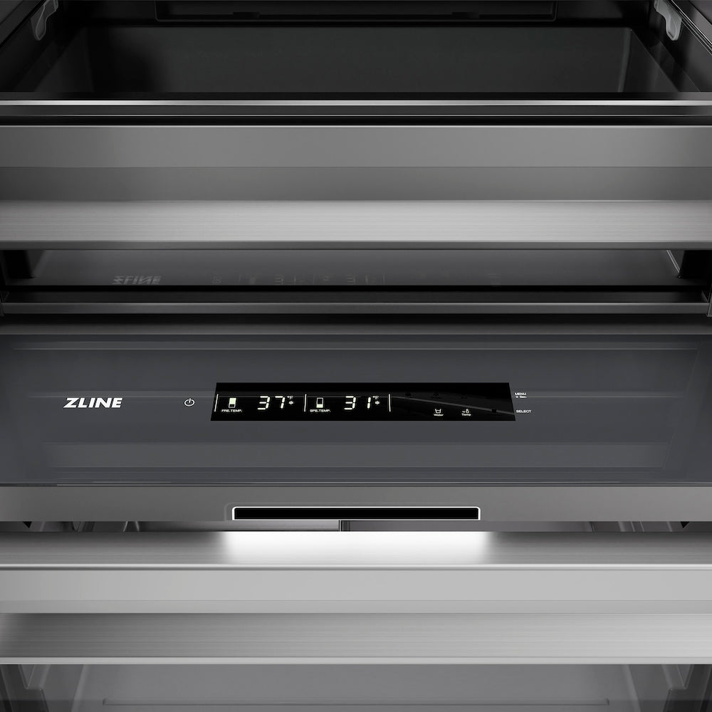 Autograph Edition 30" Column Refrigerator in Black Stainless/Gray ...