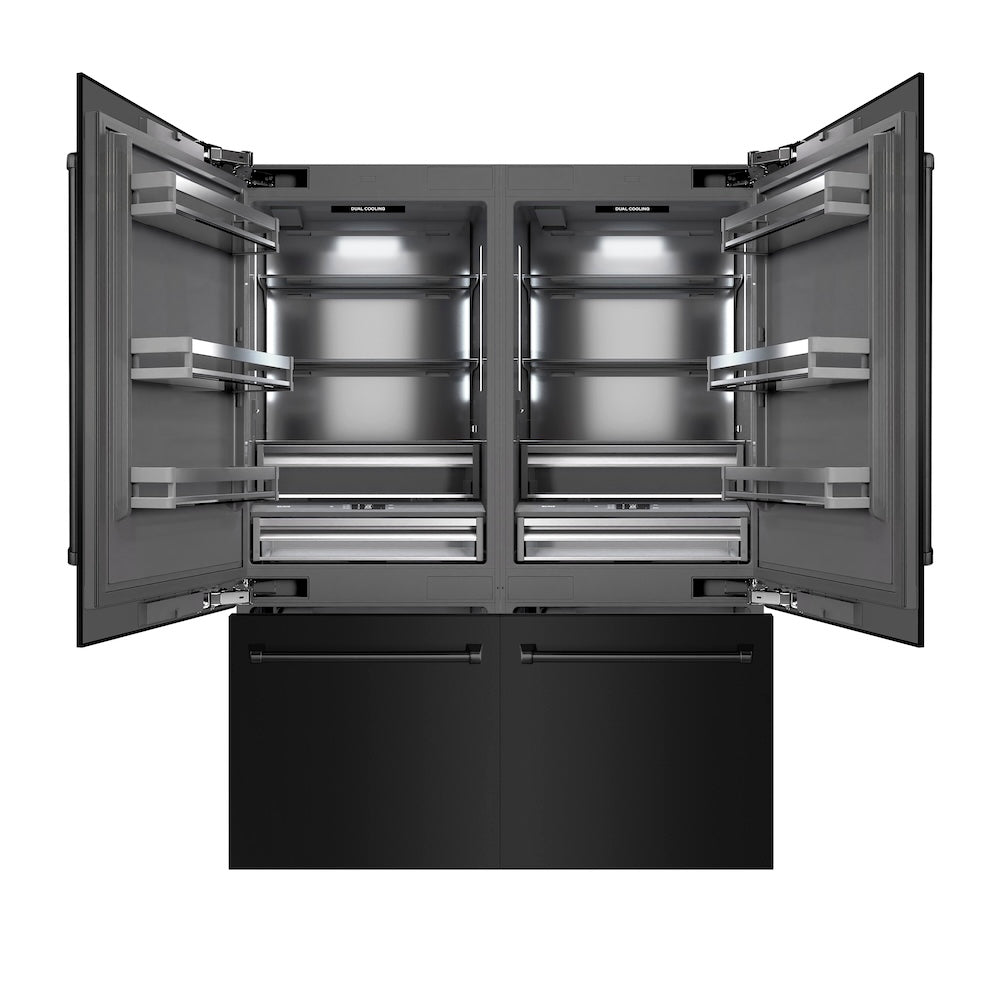 Built-In 60" Refrigerator in Black Stainless/Gray Interior (GRBIV-BS-60 ...