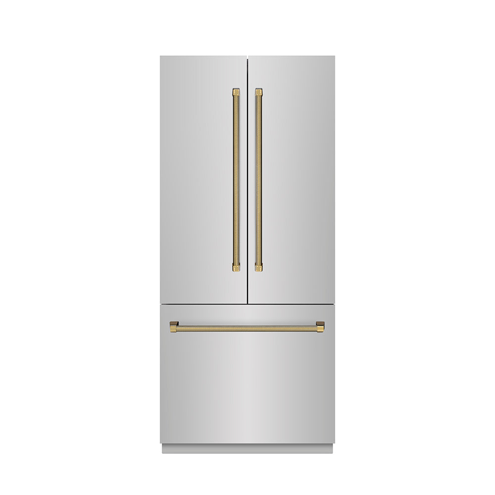 Autograph Edition 36" Refrigerator with Gray Interior/Gold Helix ...