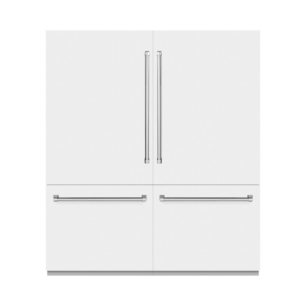 ZLINE 72" Built-In Refrigerator in White Matte/Graphite Gray Interior ...