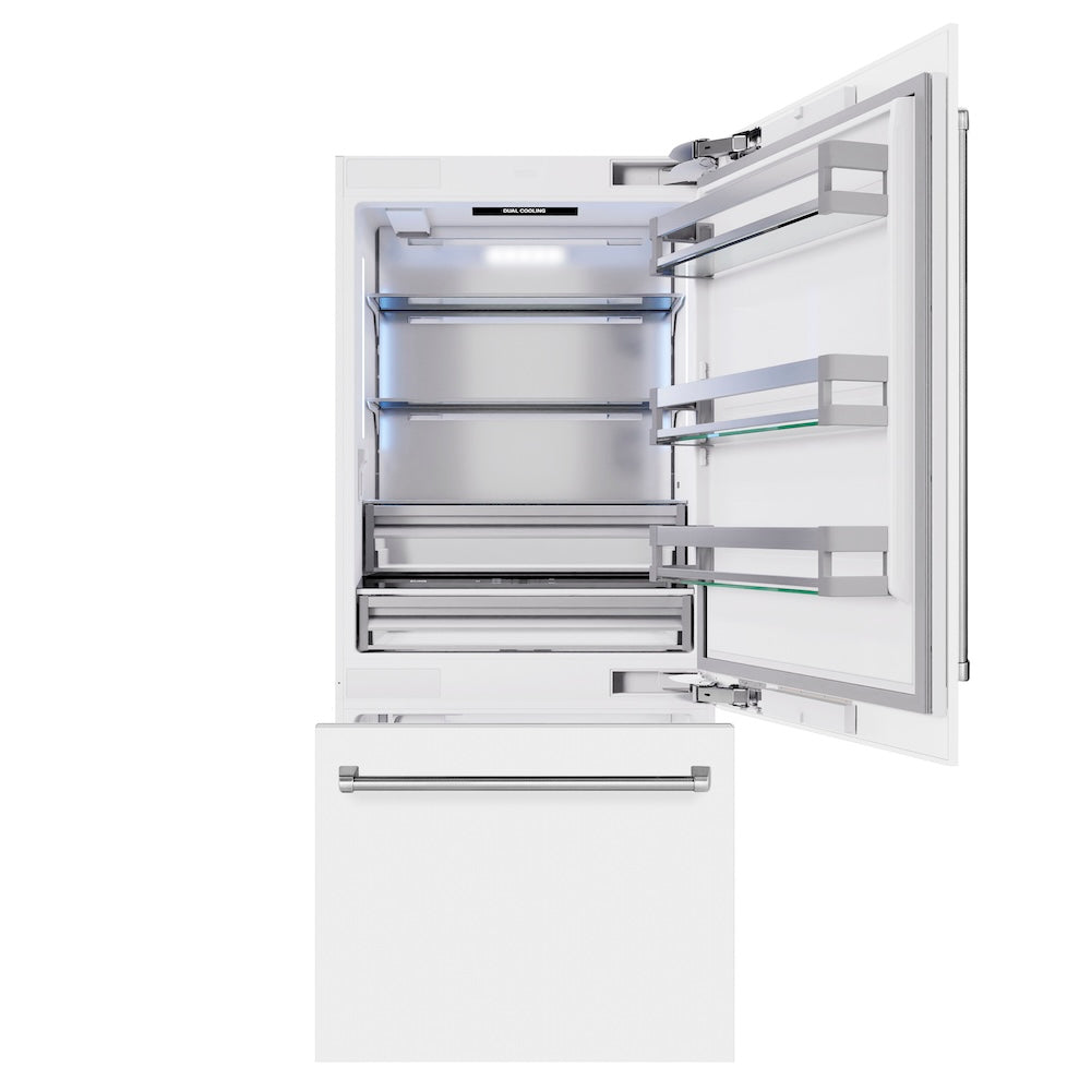 ZLINE 36" Built-In Bottom Freezer Refrigerator in White Matte (RBIT-WM ...