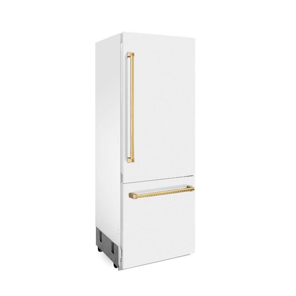 Autograph Edition 30" White Matte Refrigerator with Gold Accents (RBIVZ ...