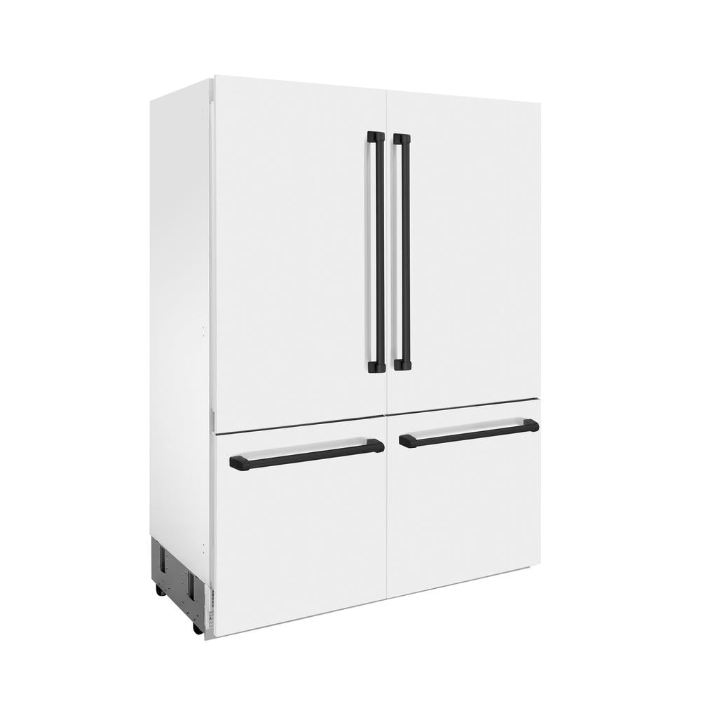 Autograph Edition 60" White Matte Refrigerator with Black Handles ...