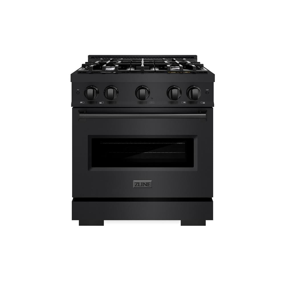 Classic 30" Gas Range in Black Stainless Steel (CGRB-30) – ZLINE ...