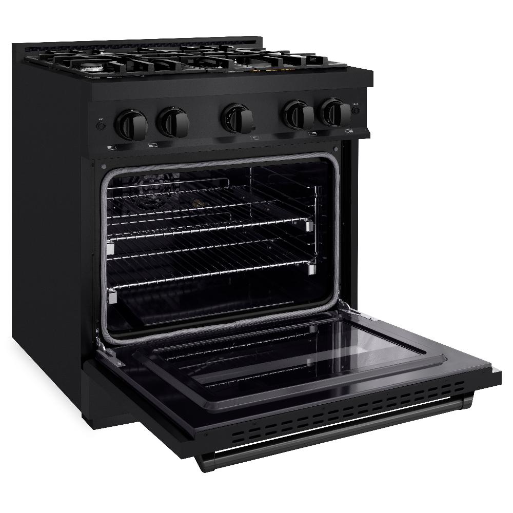 Classic 30" Gas Range in Black Stainless Steel (CGRB-30) – ZLINE ...