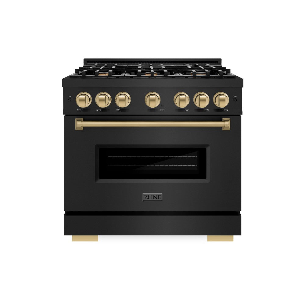 Autograph Edition 36" Classic Gas Range in Black Stainless/Bronze ...