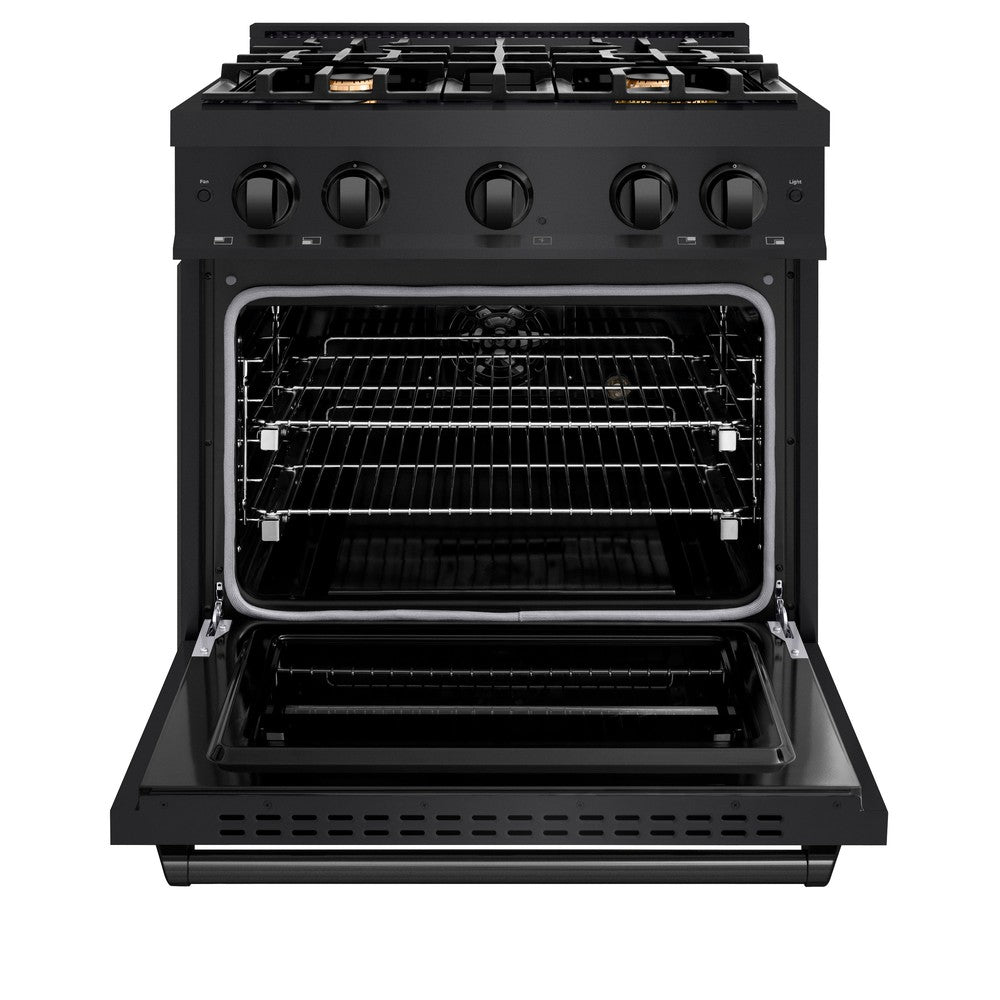 Classic 30" Dual Fuel Range in Black Stainless with Brass Burners (CDRB ...