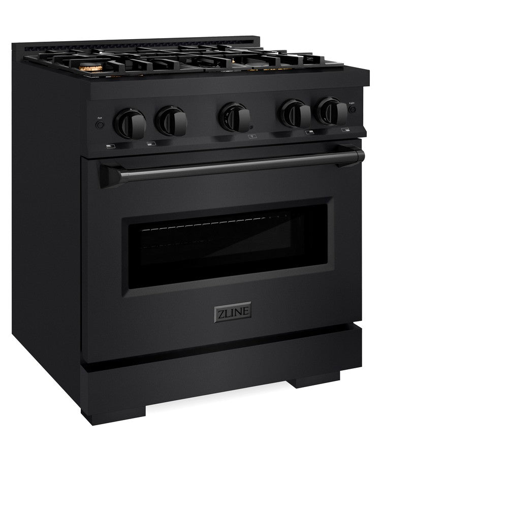 Classic 30" Dual Fuel Range in Black Stainless with Brass Burners (CDRB ...