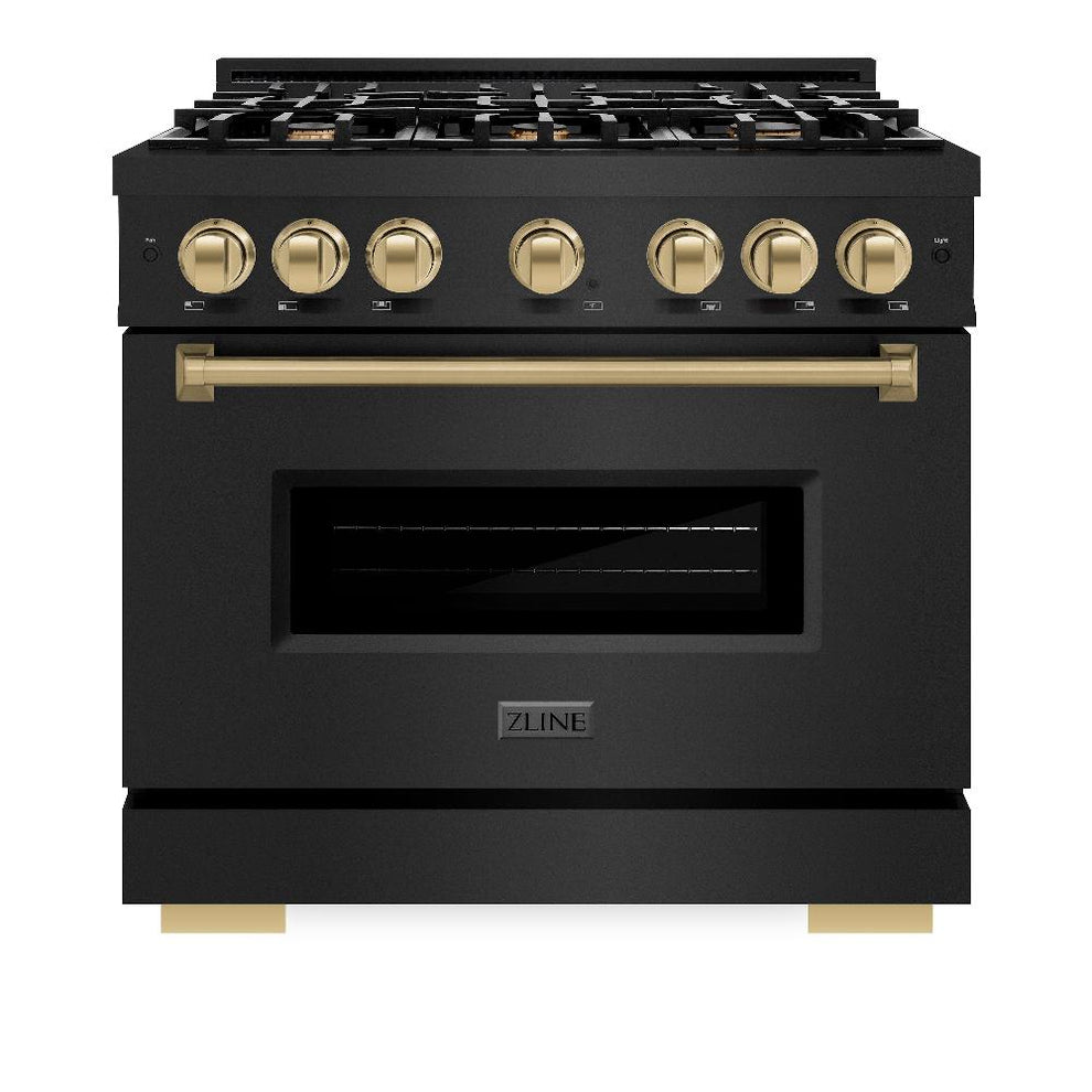 Autograph Edition 36" Classic Dual Fuel Range in Black Stainless/Bronze ...