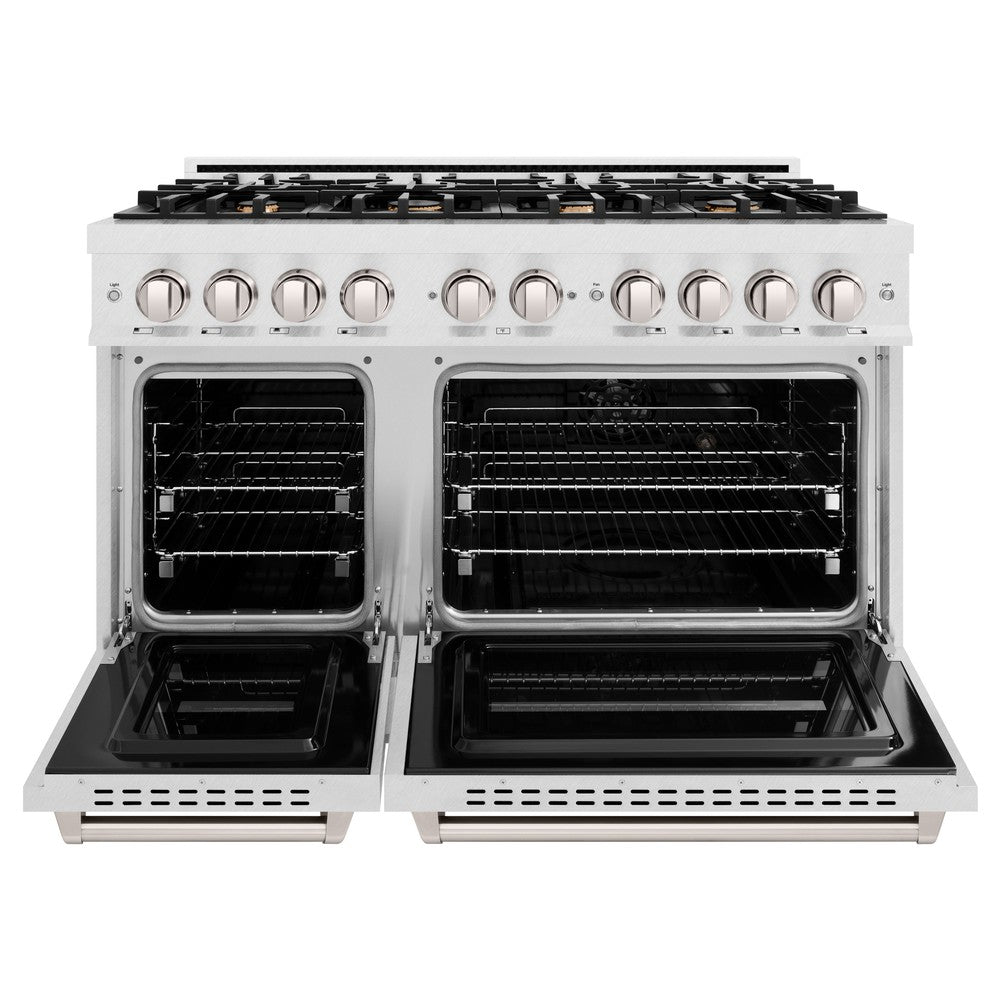 Classic 48" Dual Fuel Range in DuraSnow® with Brass Burners (CDRS-BR-48 ...