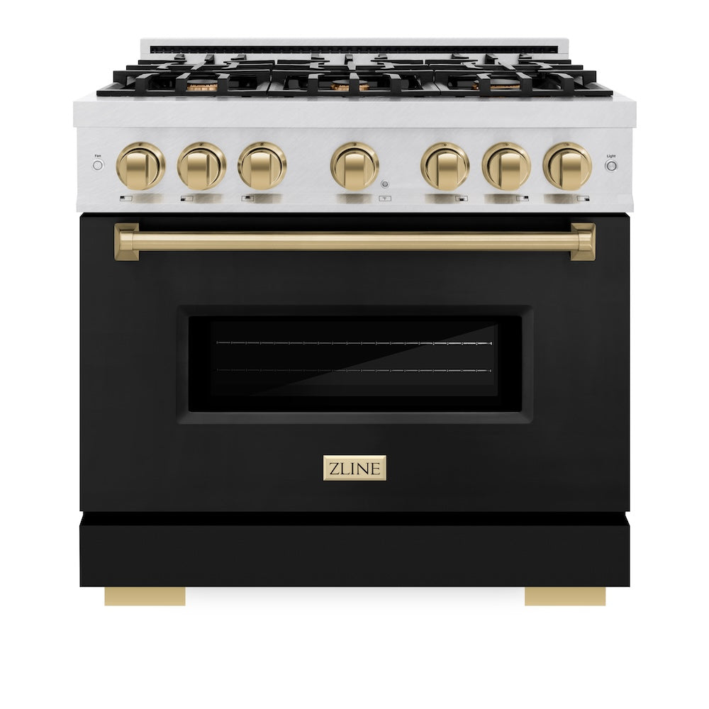 Autograph Edition 36" Classic Dual Fuel Range in Satin Stainless/Black ...