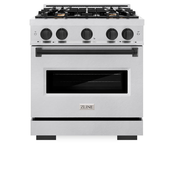 Autograph Edition 30" Classic Dual Fuel Range in Satin Stainless/Black ...