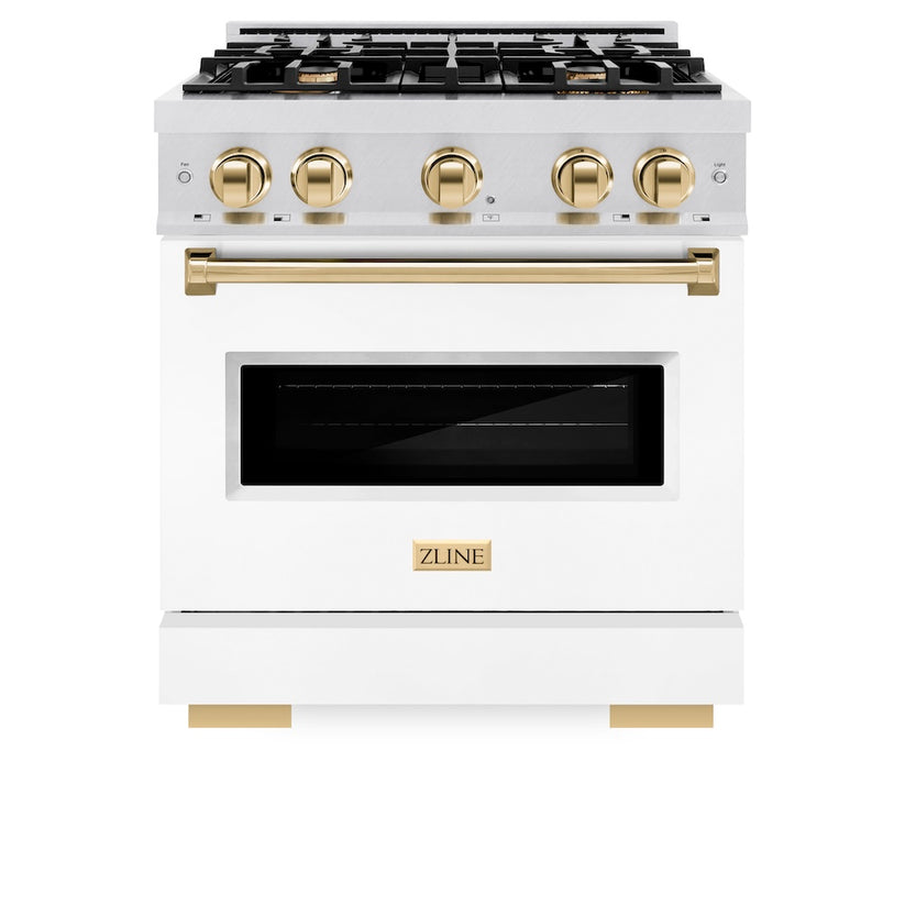 Autograph Edition 30" Classic Dual Fuel Range in Satin Stainless/White ...