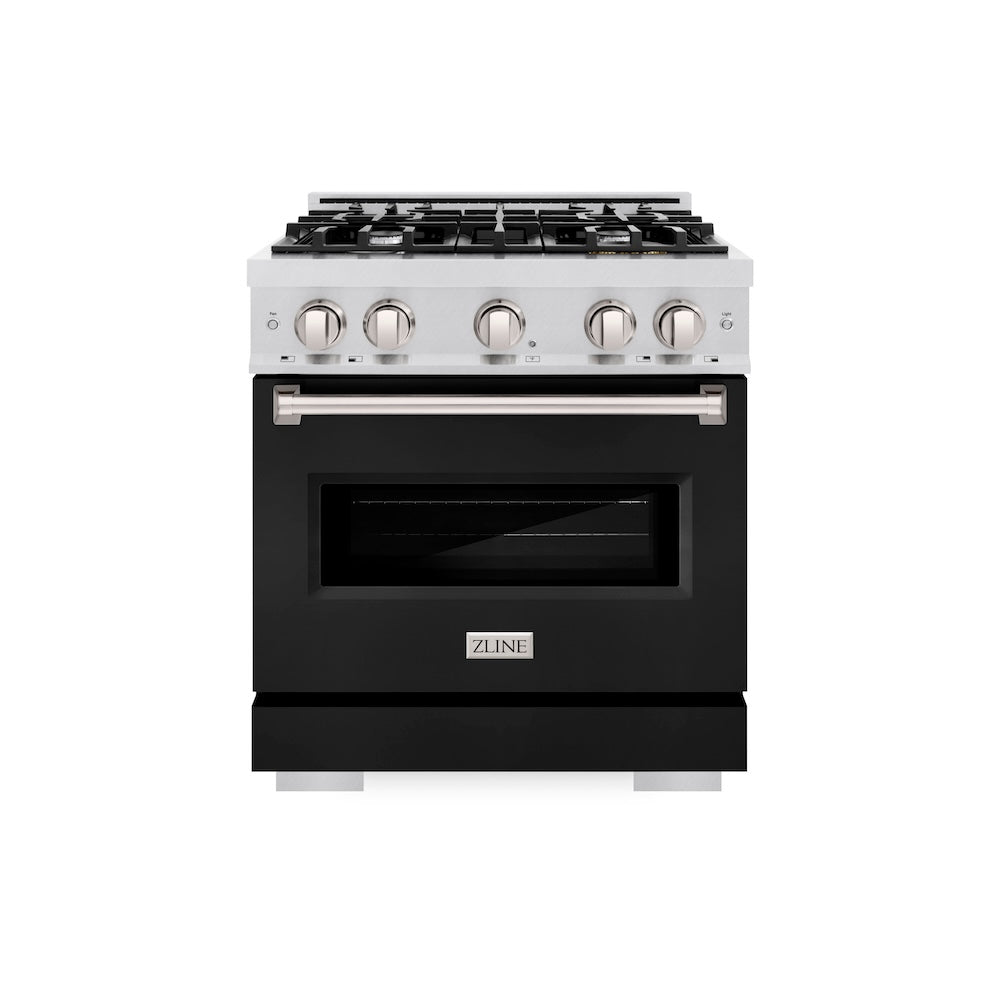 Classic 30" Gas Range in Satin Stainless with Black Matte Door (CGRS ...