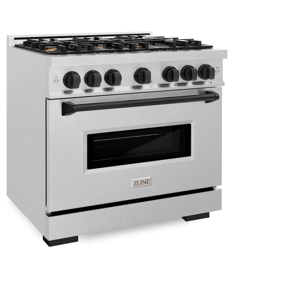Autograph Edition 36" Classic Gas Range in Satin Stainless/Matte Black ...