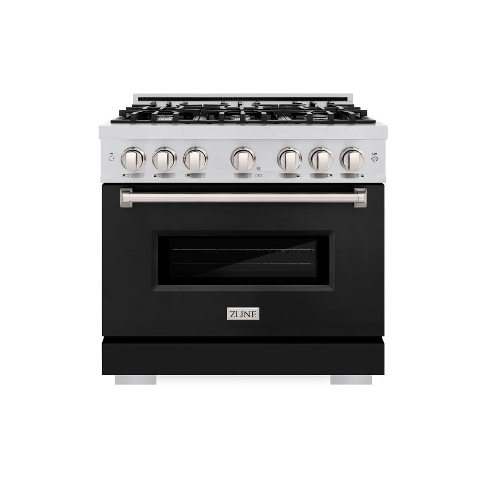 Classic 36" Gas Range with Black Matte Door (CGR-BLM-36) – ZLINE ...
