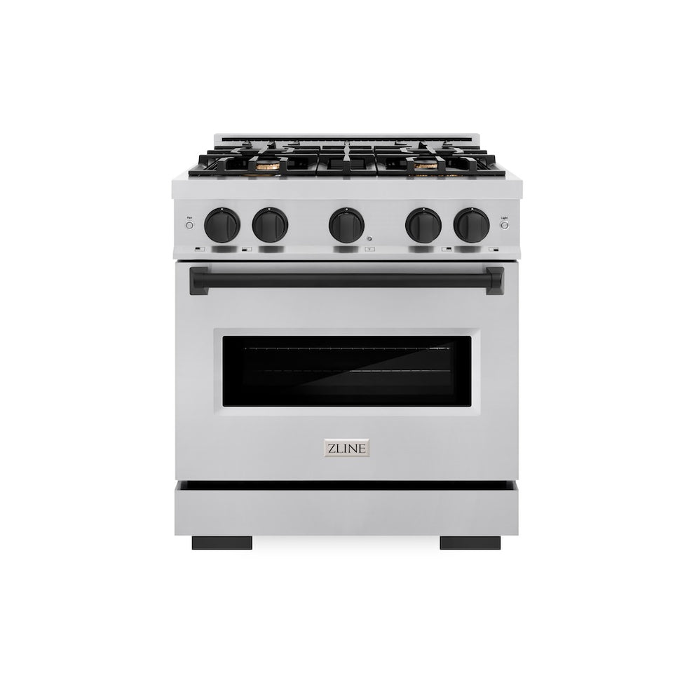 Autograph Edition 30" Classic Dual Fuel Range with Matte Black Accents ...