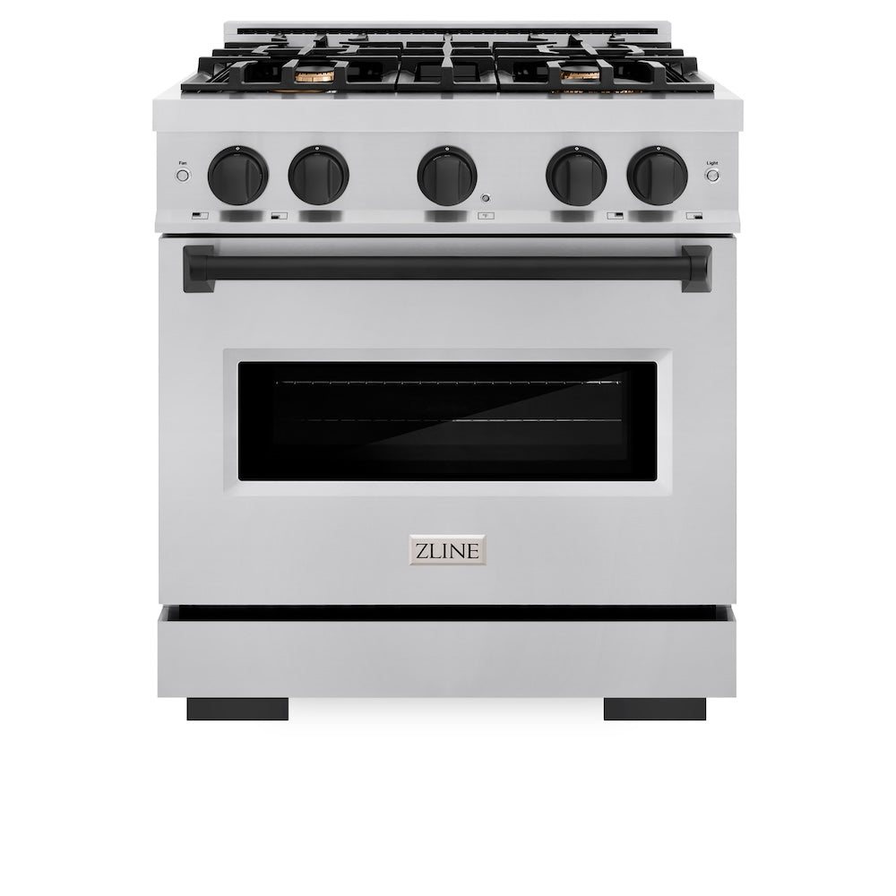 Autograph Edition 30" Classic Dual Fuel Range with Matte Black Accents ...