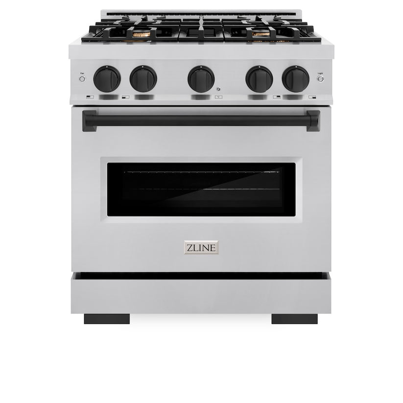Autograph Edition 30" Classic Dual Fuel Range with Matte Black Accents ...