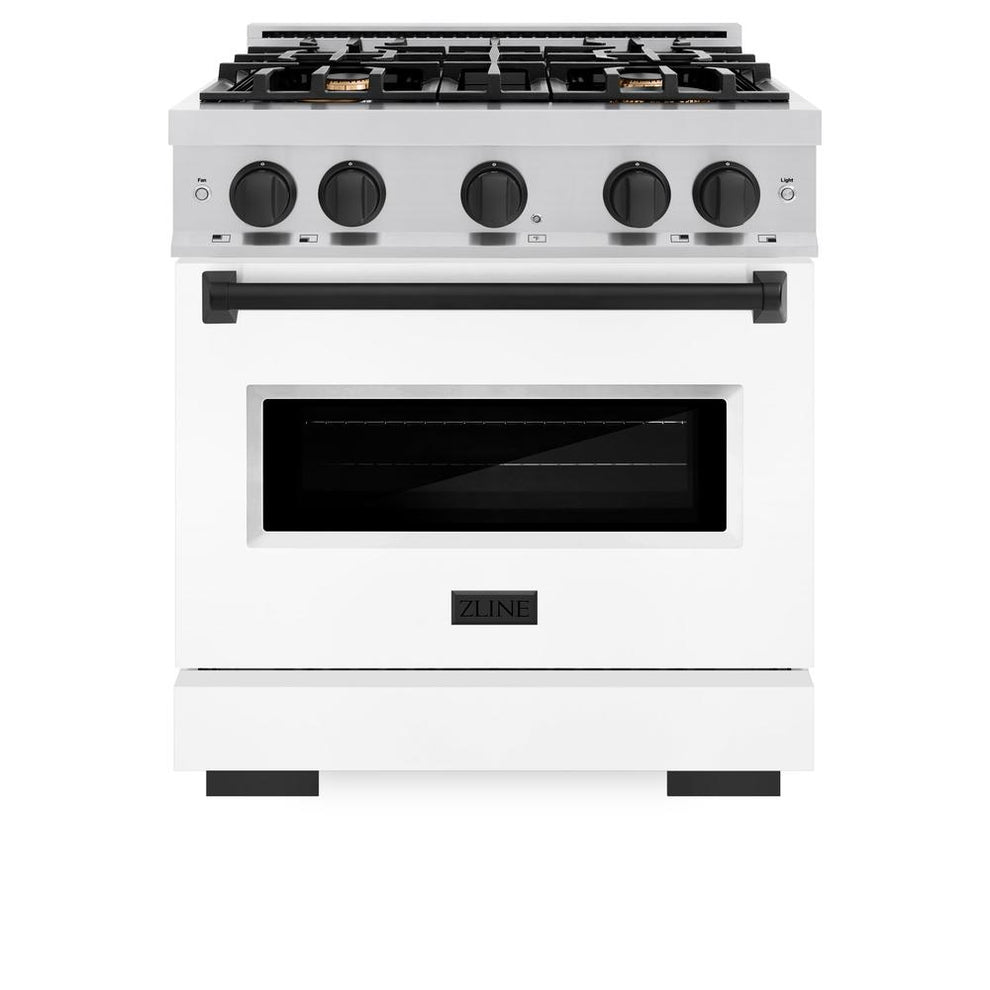 Autograph Edition 30" Classic Dual Fuel Range in White Matte/Black ...
