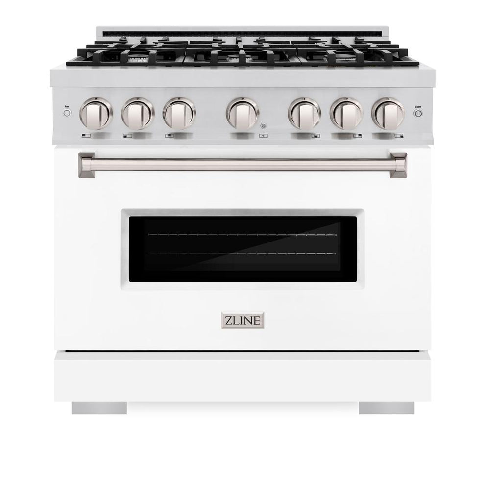 ZLINE 36" Classic Dual Fuel Range with White Matte Door (CDR-WM-36 ...