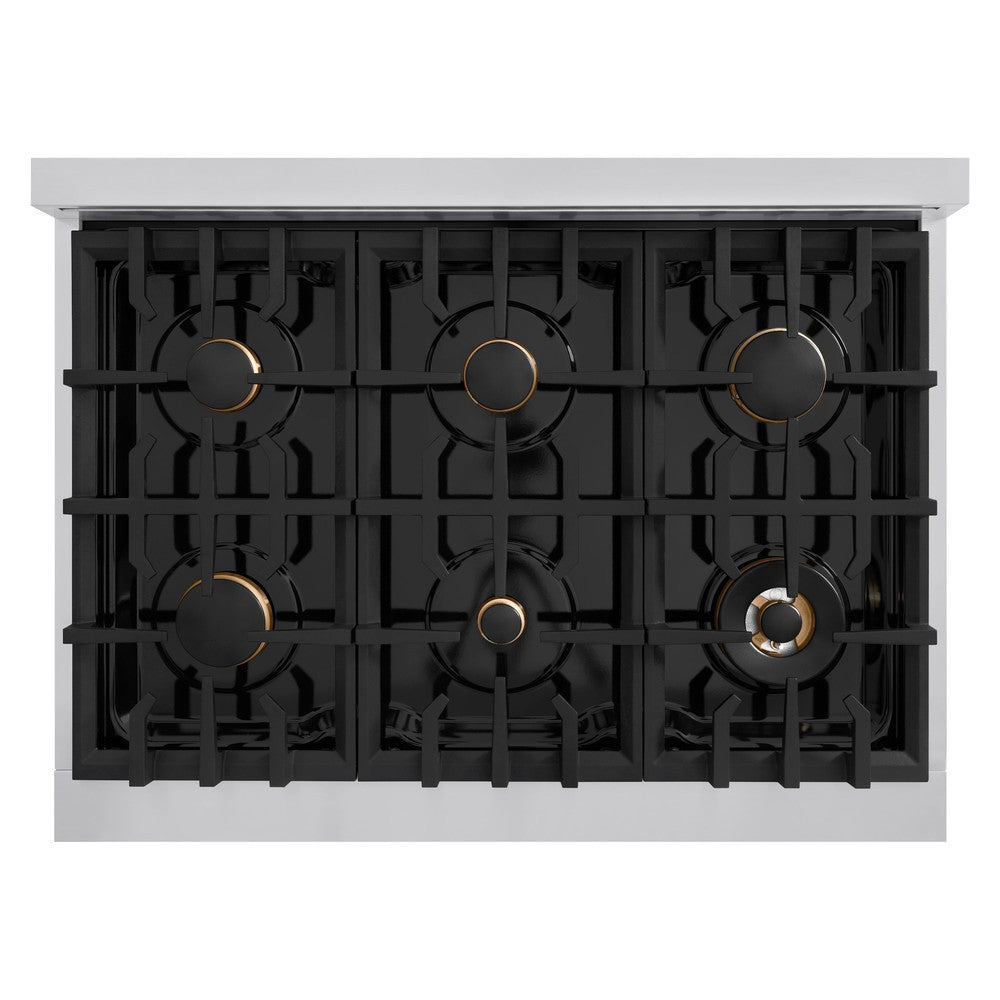 Classic 36" Gas Range with Brass Burners (CGR-BR-36) – ZLINE Kitchen ...