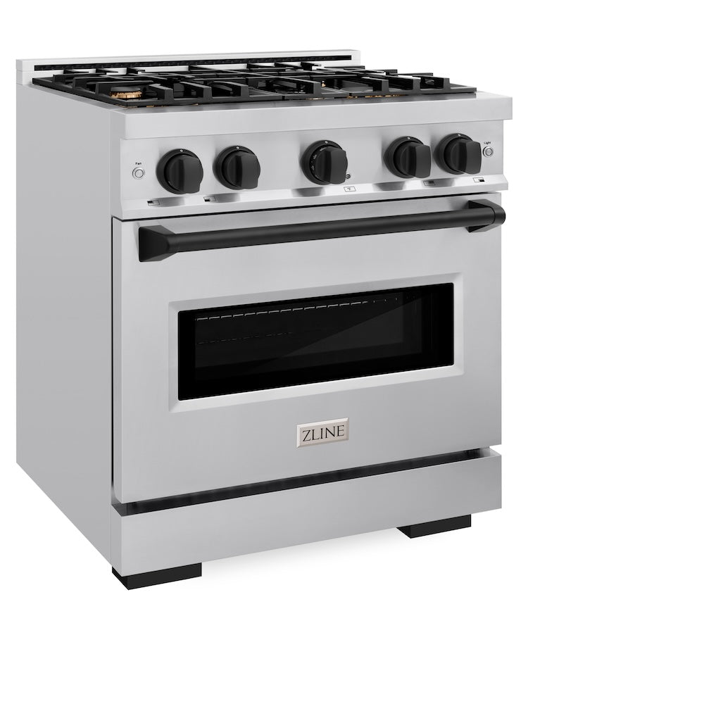 Autograph Edition 30" Classic Gas Range with Matte Black Accents (CGRZ ...