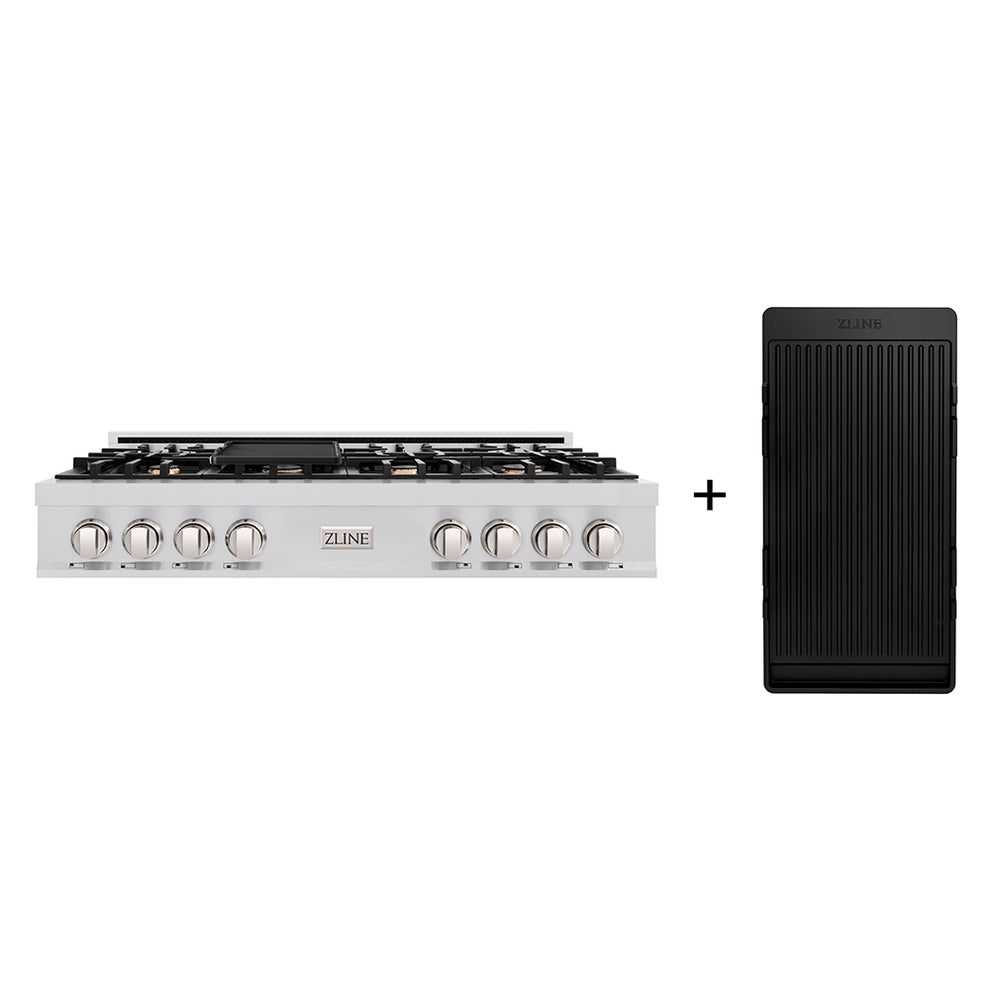 ZLINE 48" Classic Gas Rangetop with Brass Burners and Griddle (RT-BR-GR ...