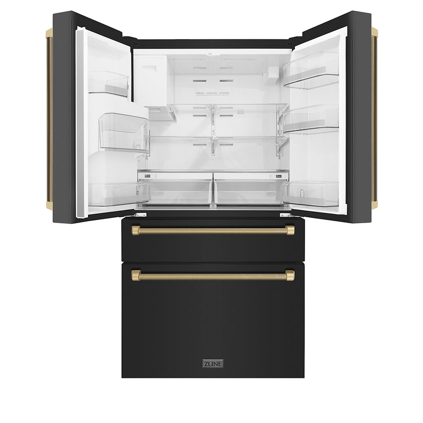 Autograph Edition 36" Counter-Depth Refrigerator in Black Stainless ...